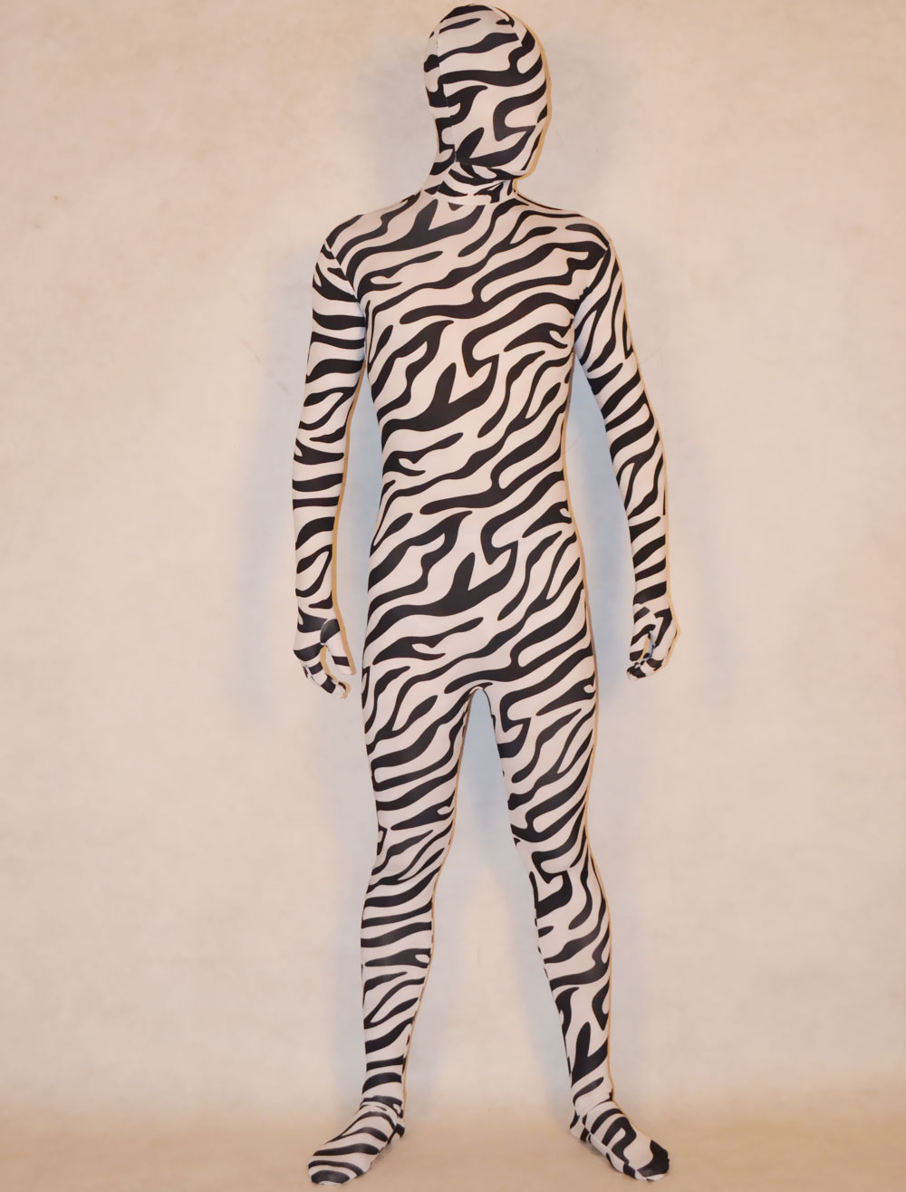 Morph Suit Black Zebra Print Lycra Spandex Frabic Zentai Suit Unisex ...