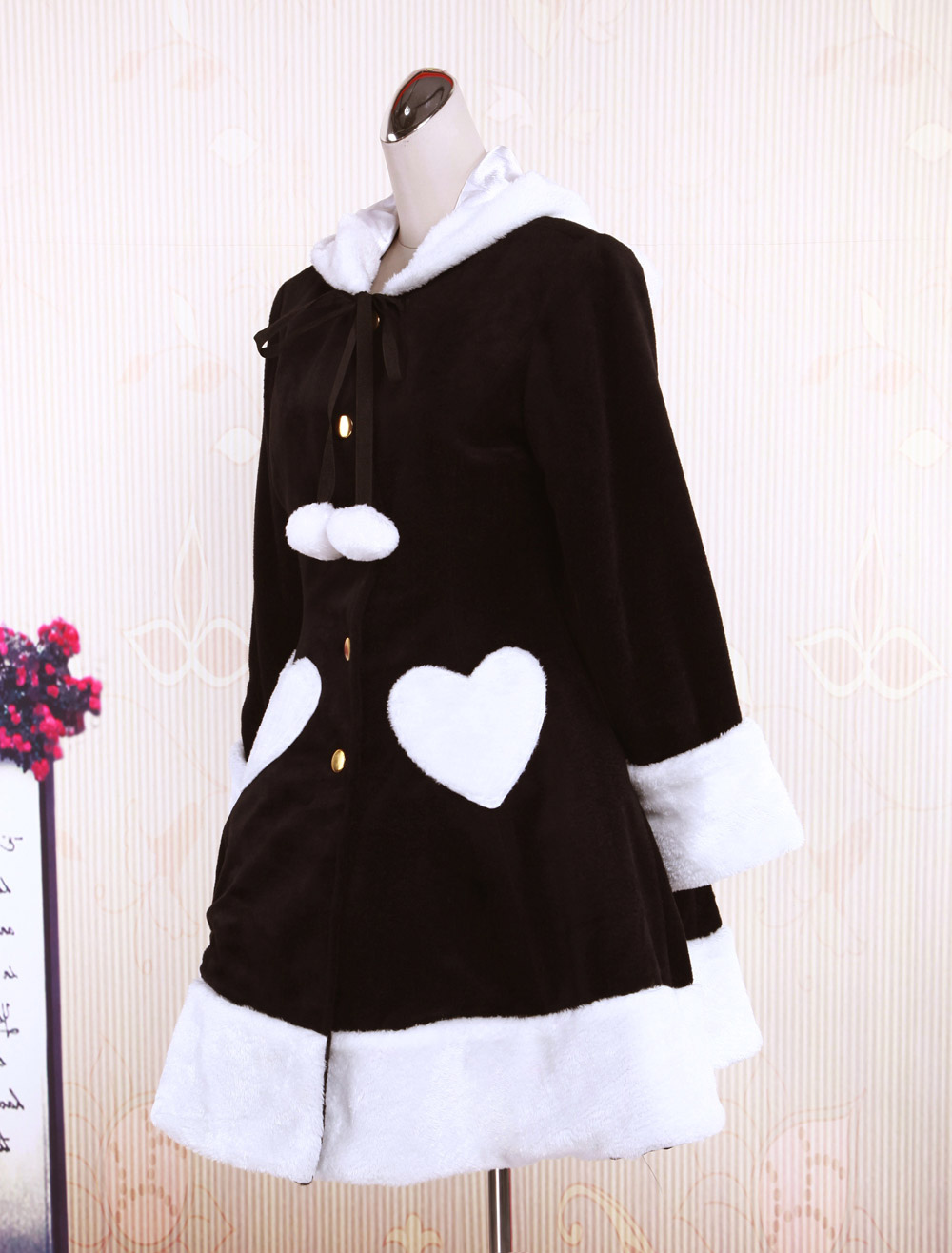 Black Wool Girls Lolita Overcoat - Milanoo.com