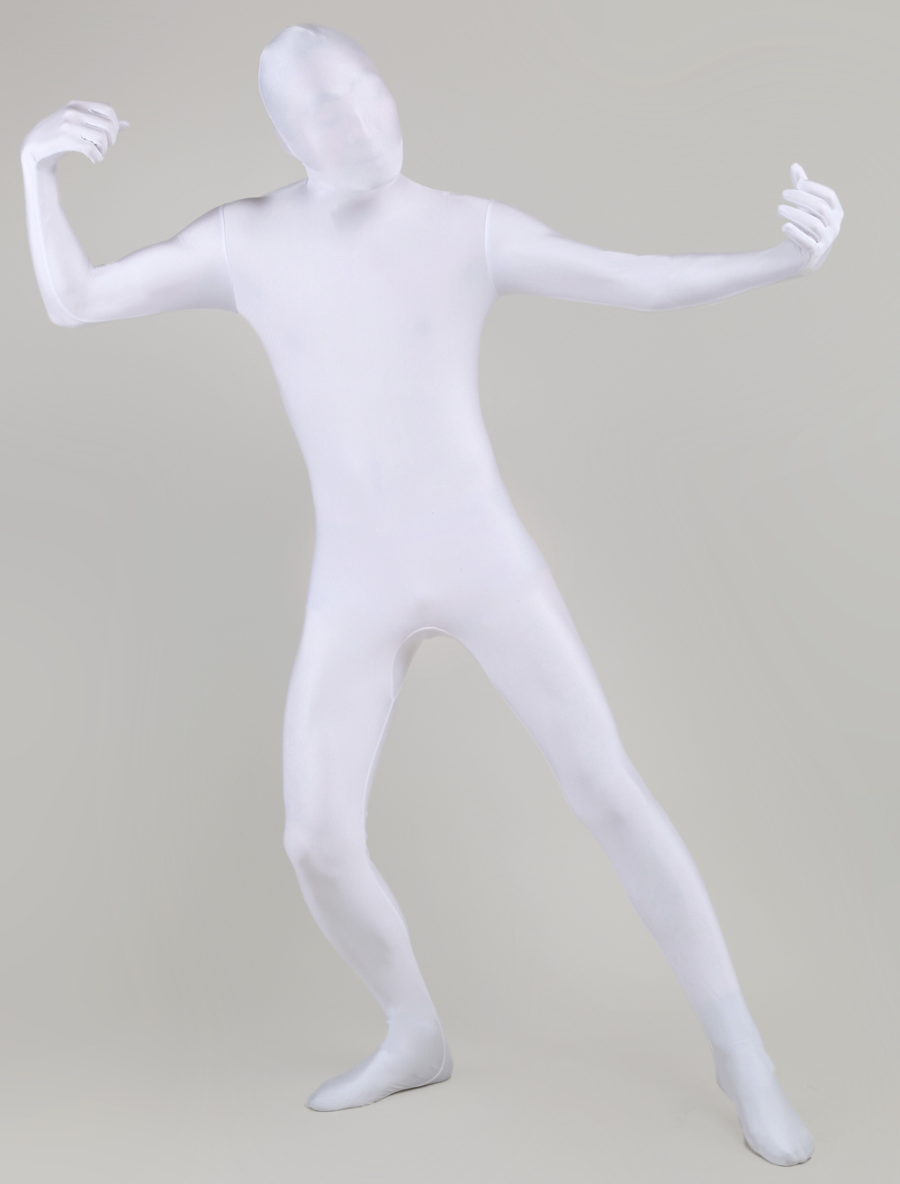 Carnival Morph Suit White Lycra Spandex Zentai Suit - Milanoo.com