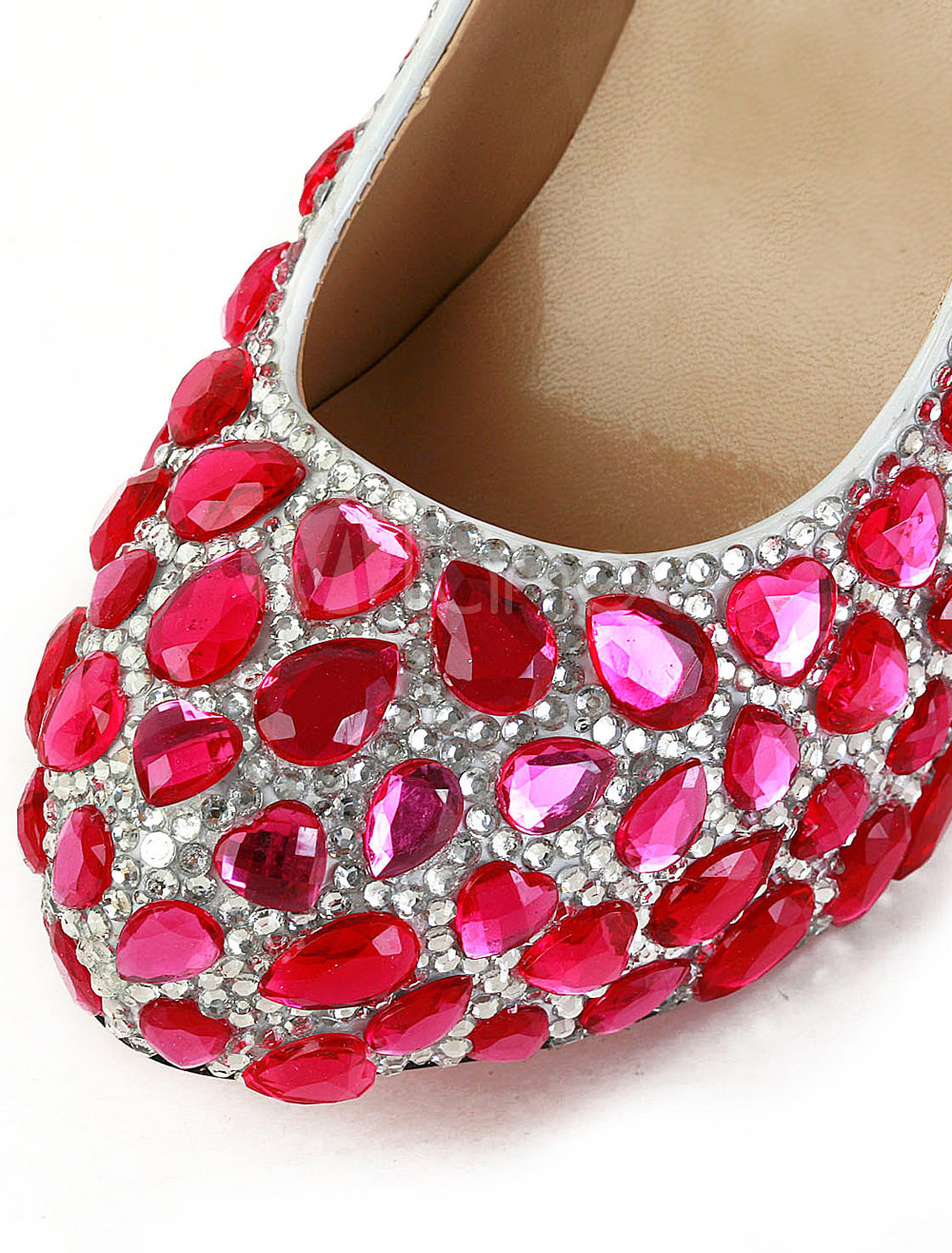 Shiny Red Almond Toe Stiletto Heel Women's High Heels - Milanoo.com