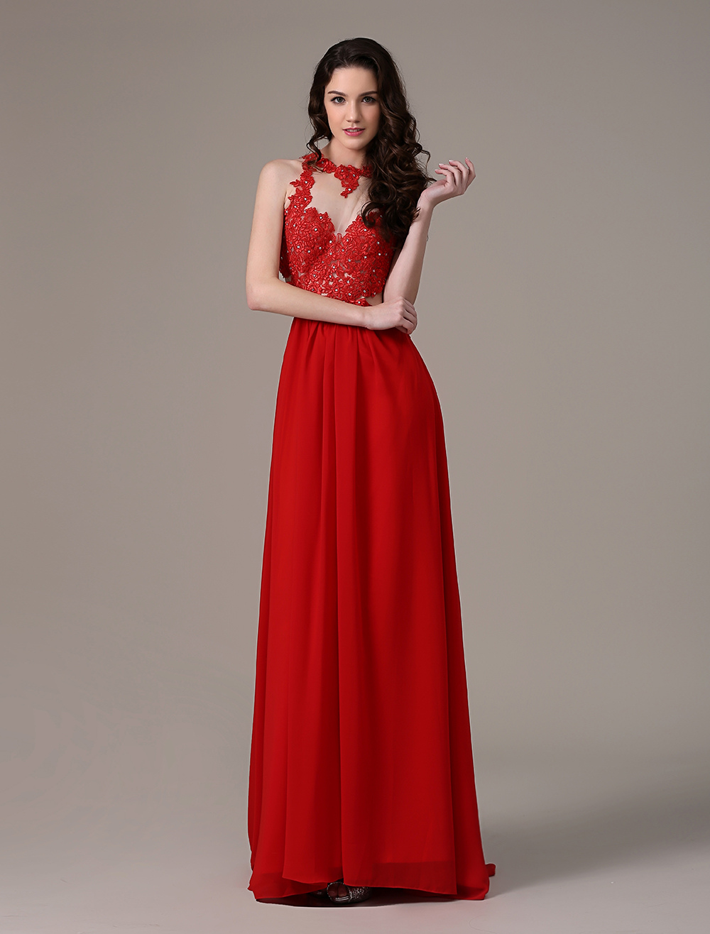 Ballkleider A-Linie- Ball kleider Rot Hochzeit Satingewebe Abendkleider ...