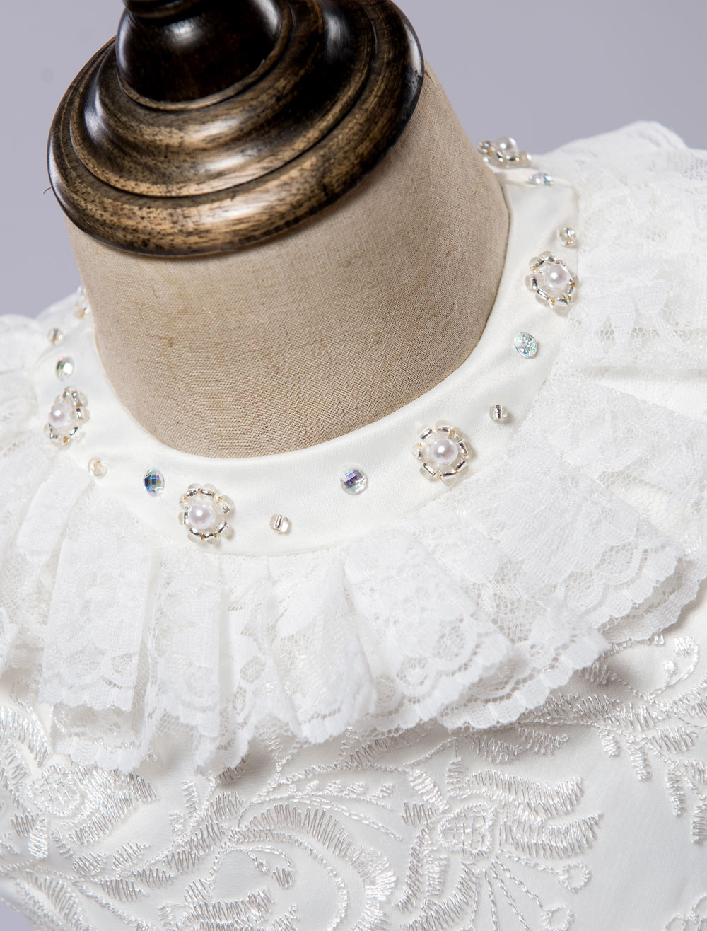 Flower Girl Dress White Satin Short Pageant Princess Dress With Lace ...