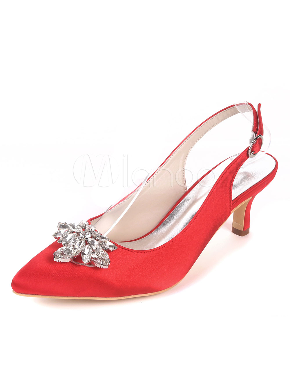 Mother Of The Bride Shoes Dark Navy Pointed Toe Rhinestones Slingbacks ...