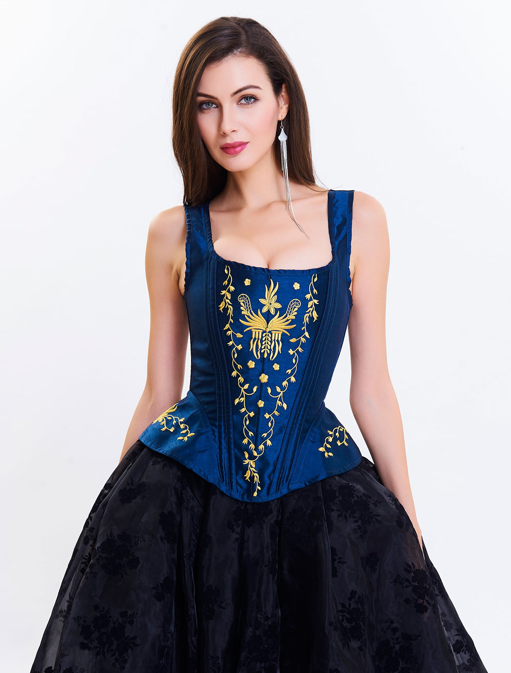 Sexy bustier féminin Shaping en polyester abricot bicolore brodé lacets ...