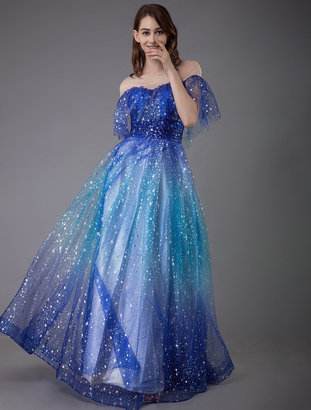 Ballkleider Königsblau Ball kleider Tüll Hochzeit Prom ...