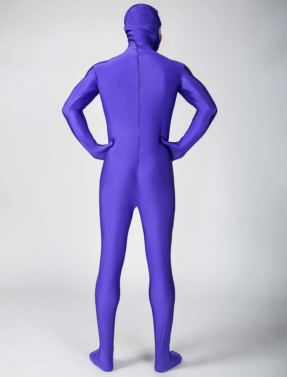 Morph Suit Purple Lycra Spandex Fabric Catsuit with Face Opened Men's ...