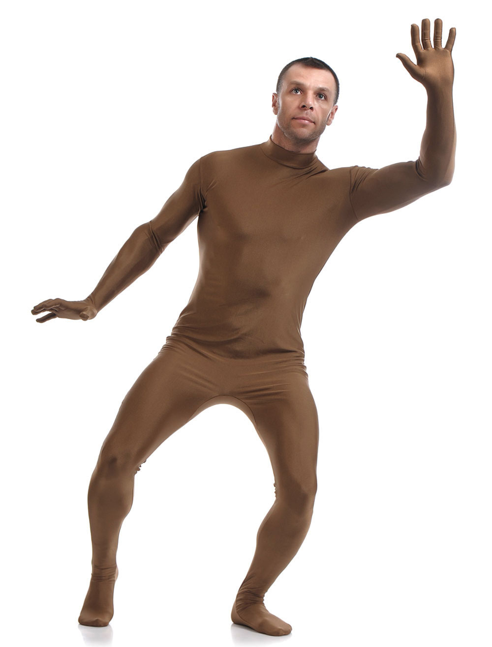 Coffee Brown Morph Suit Adults Bodysuit Lycra Spandex Catsuit for Men ...