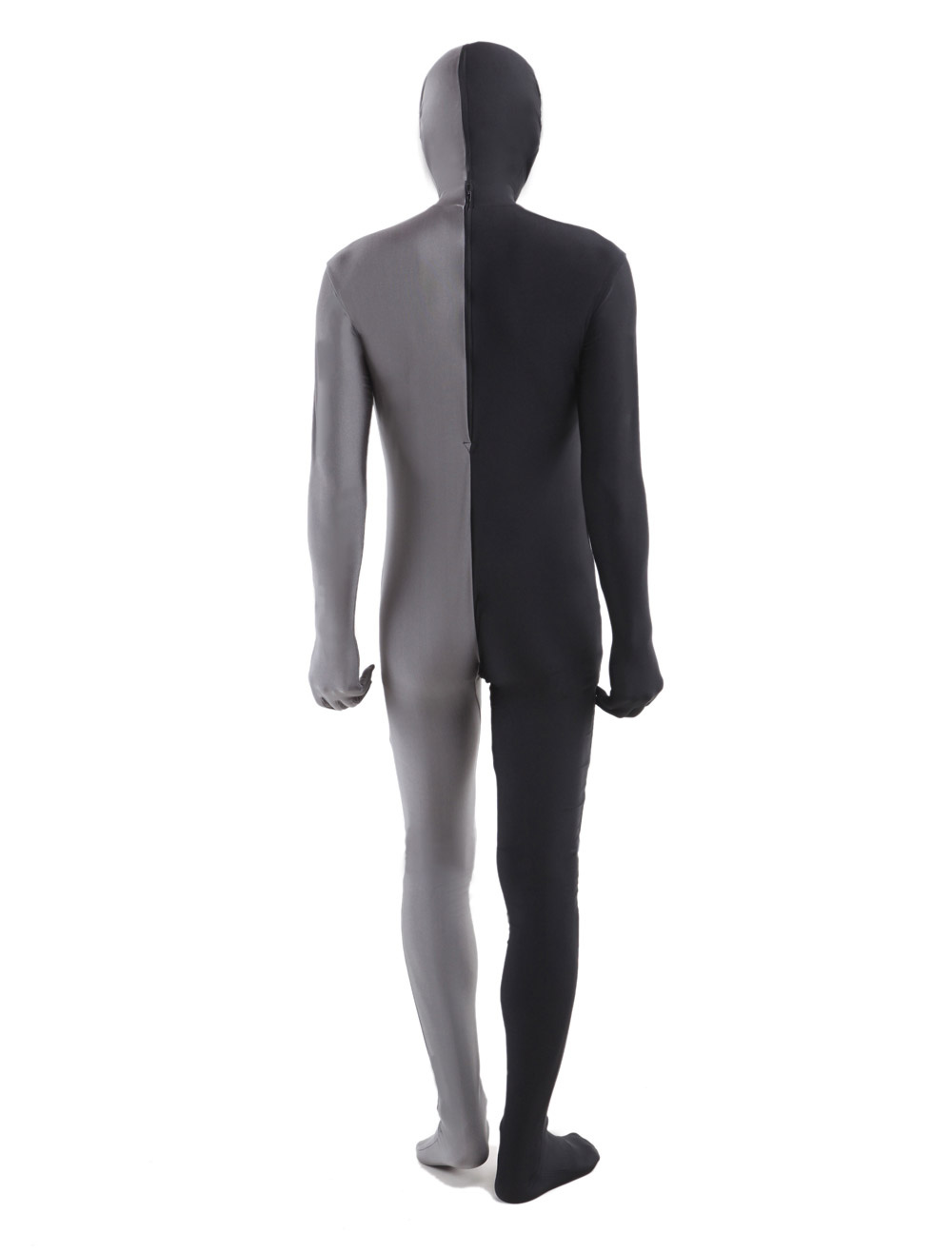 Morph Suit Black and Grey Lycra Spandex Fabric Zentai Suit Unisex Full ...