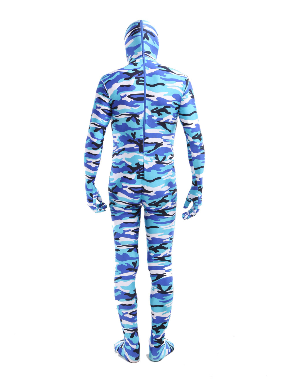 Morph Suit Blue Camouflage Lycra Spandex Fabric Zentai Suit Unisex Full ...
