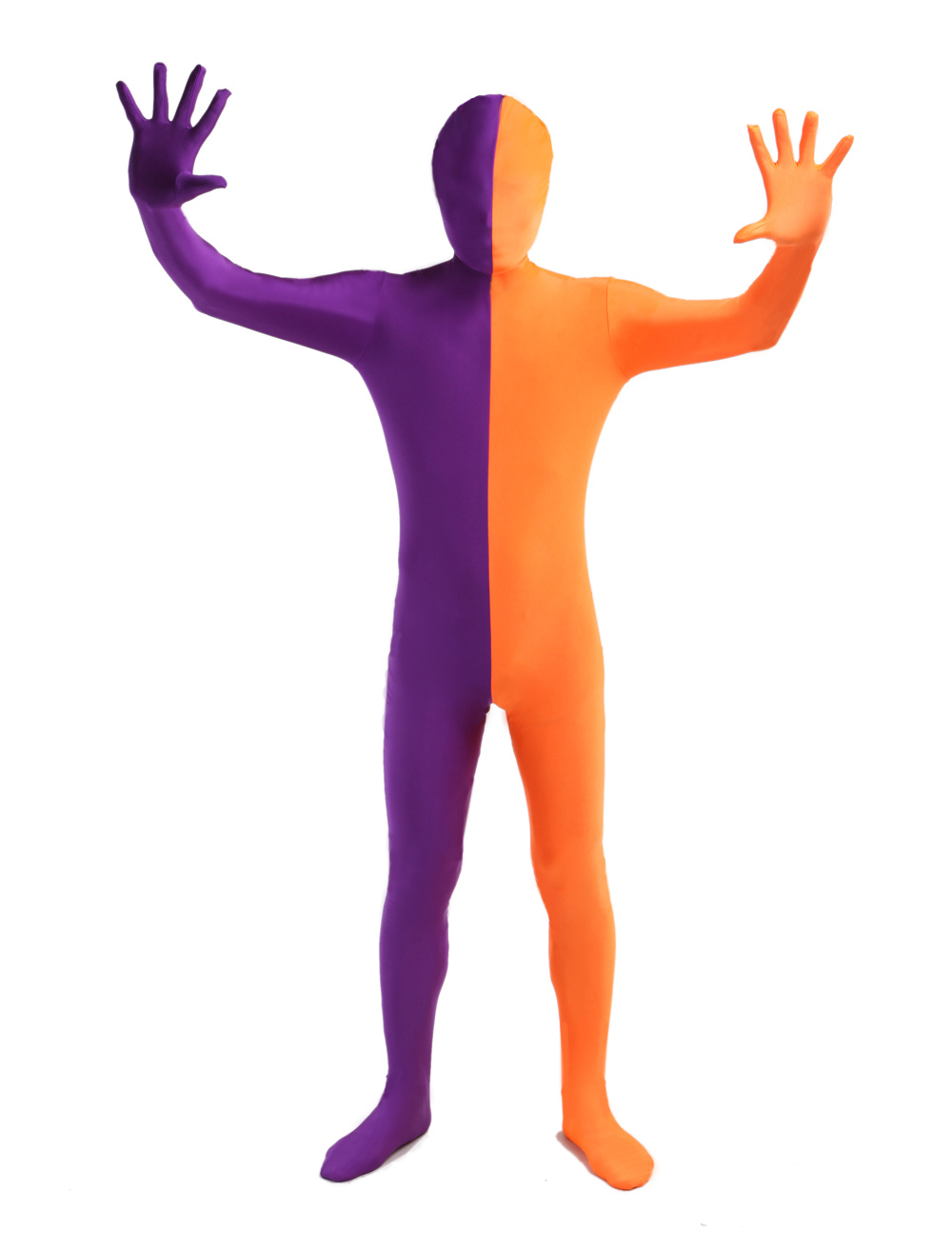 Morph Suit Orange Purple Lycra Spandex Full Body Zentai Suit Halloween ...