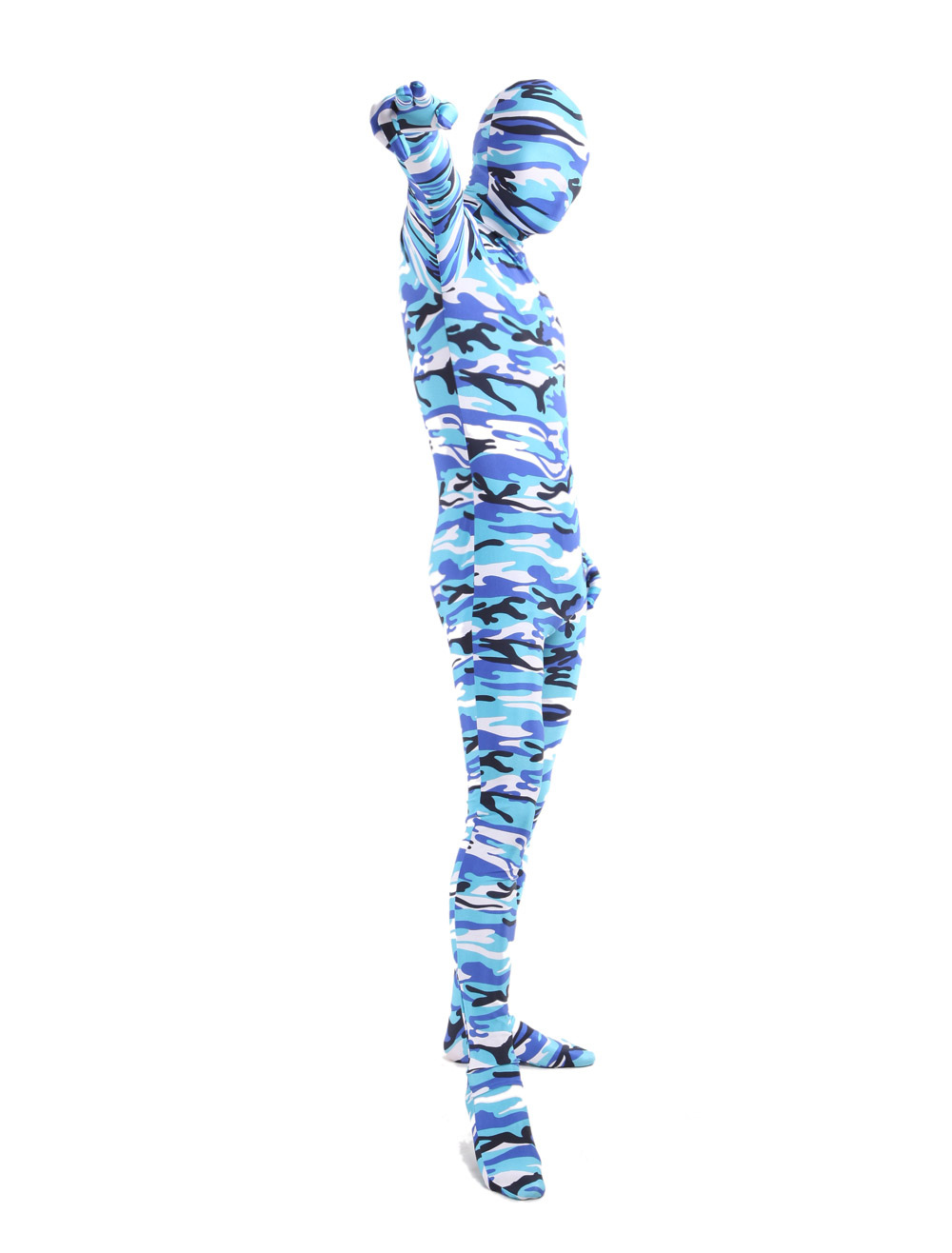 Morph Suit Blue Camouflage Lycra Spandex Fabric Zentai Suit Unisex Full ...