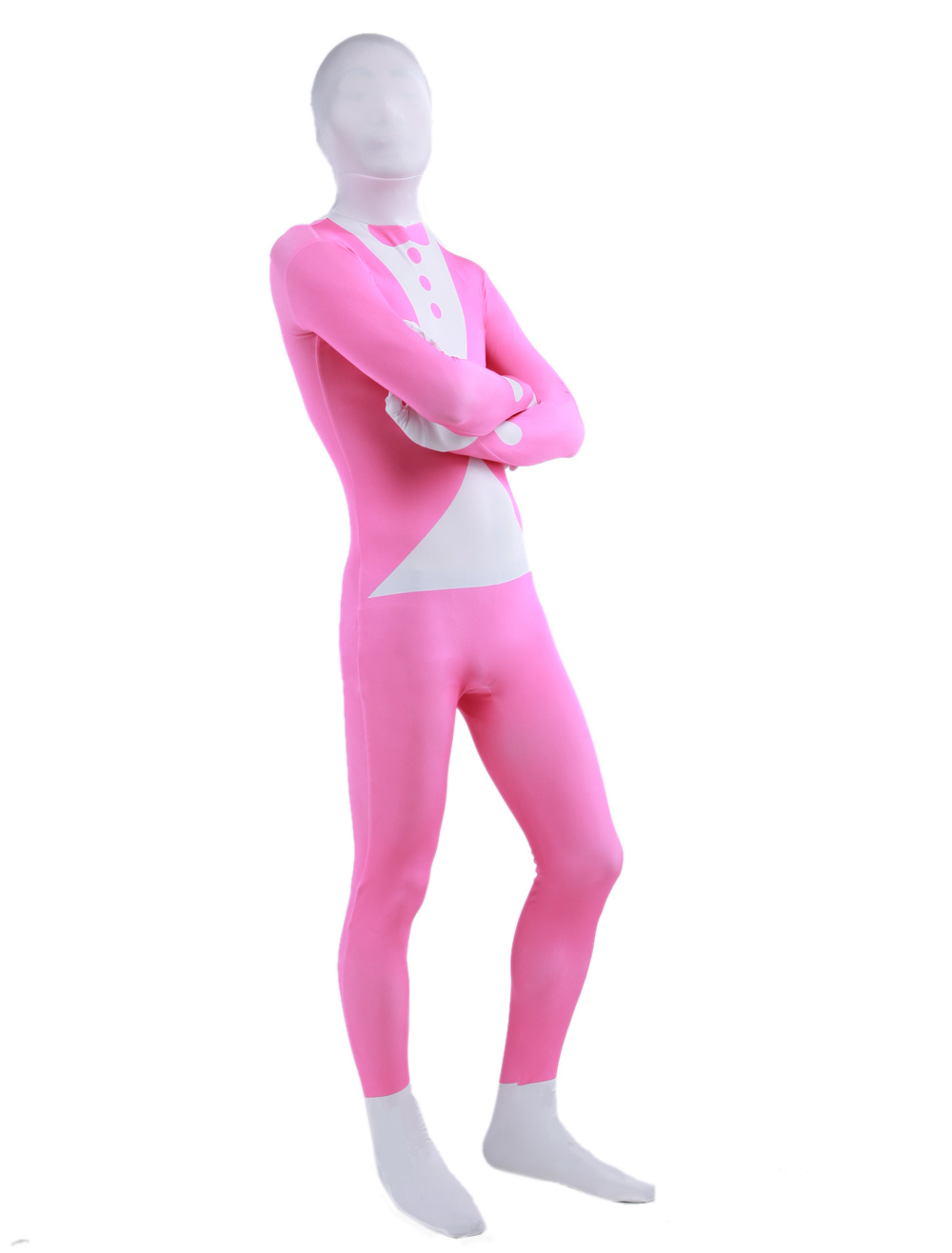 Morph Suit Pink Tuxedo Pattern Zentai Suit Full Body Lycra Spandex ...