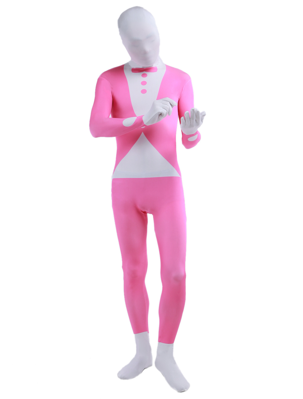 Morph Suit Pink Tuxedo Pattern Zentai Suit Full Body Lycra Spandex ...