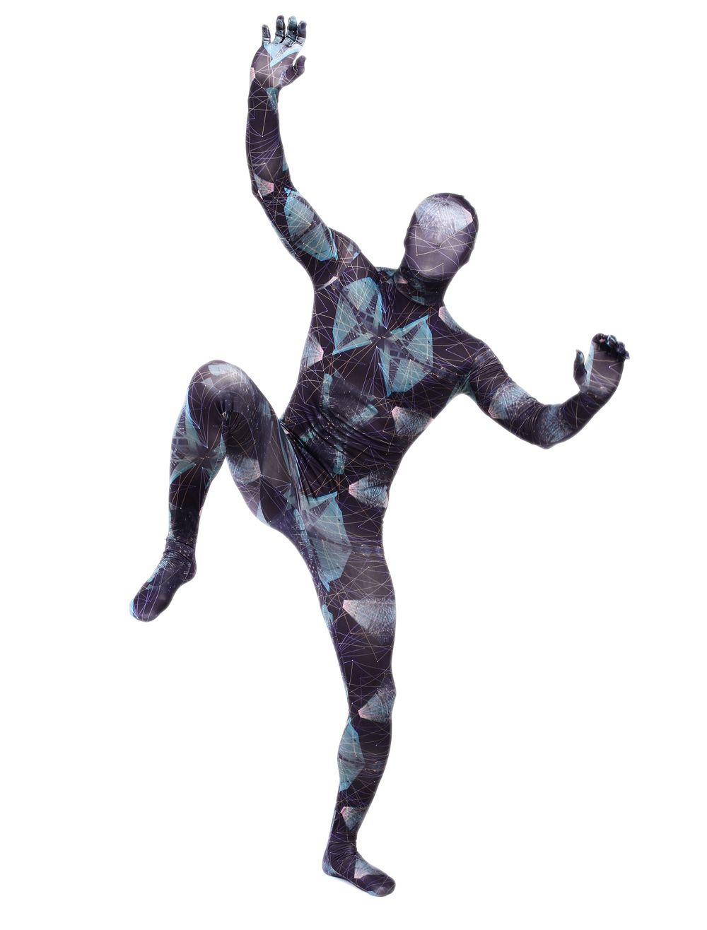 Morph Suit Black Geometric Pattern Zentai Suit Full Body Lycra Spandex ...