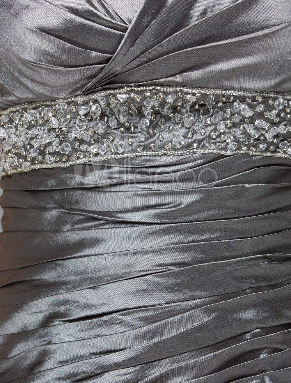 Mermaid Silver Beading Strapless Floor-Length Prom Dress - Milanoo.com