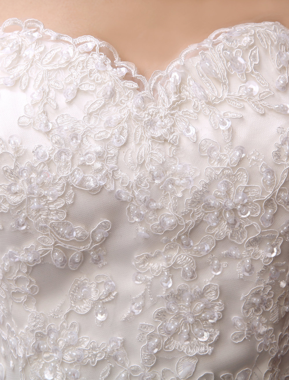 Mermaid Wedding Dress Strapless Lace Beading Sweetheart Neckline Court ...