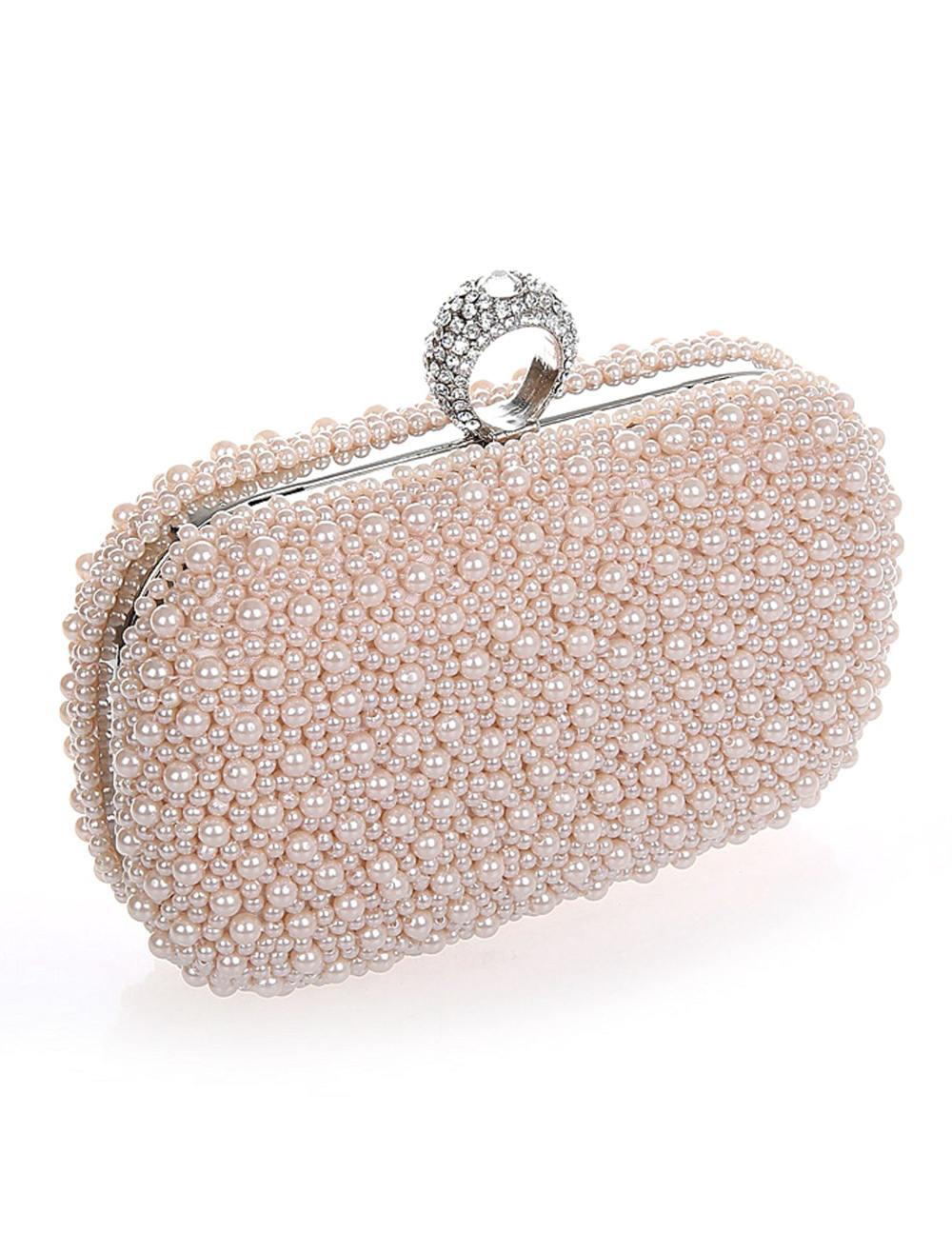 Light Pink Wedding Handbag Pearls Glitter Alloy Handbag - Milanoo.com