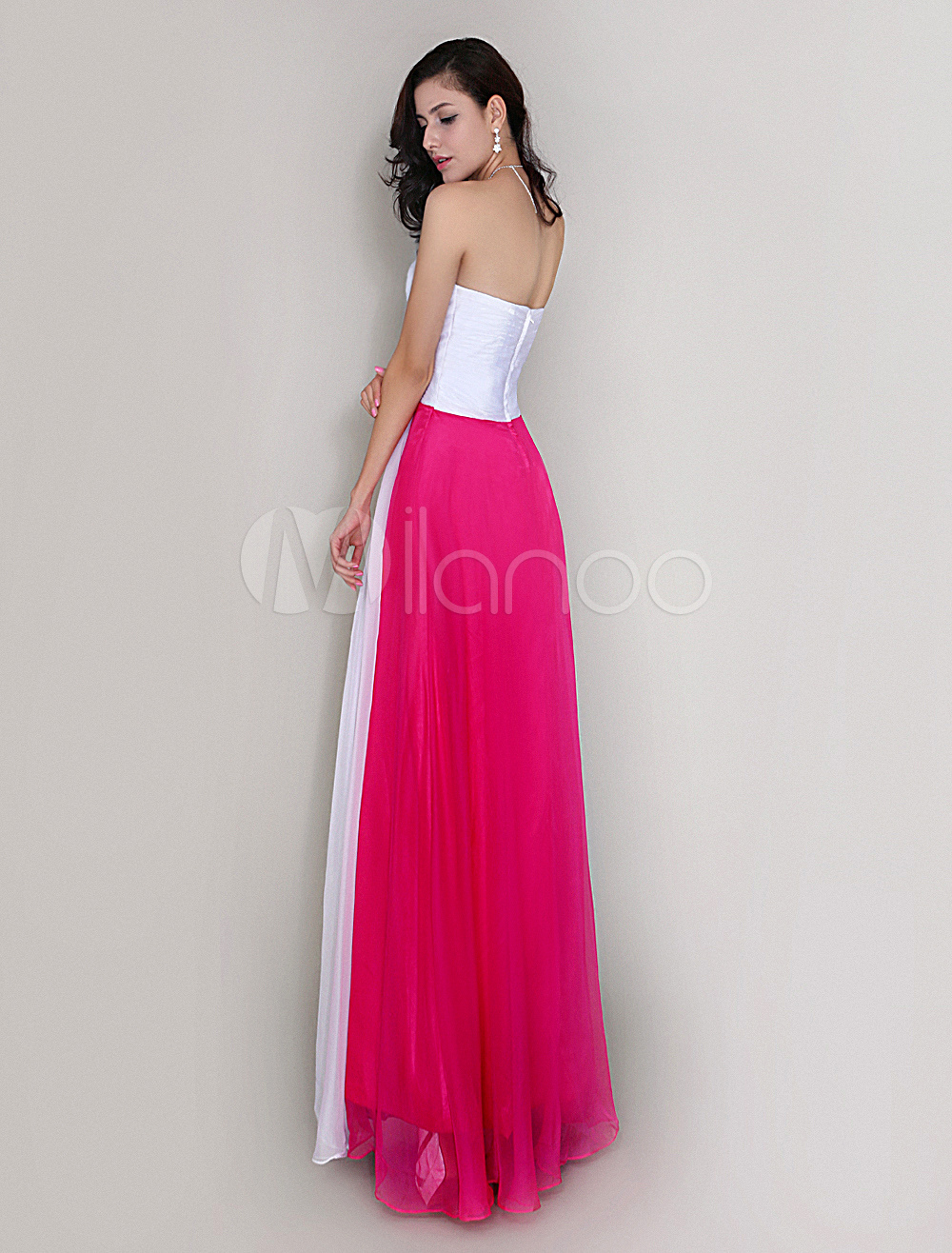 Chiffon A-line Prom Dress With Sweetheart Neck Sleeveless Peplum ...