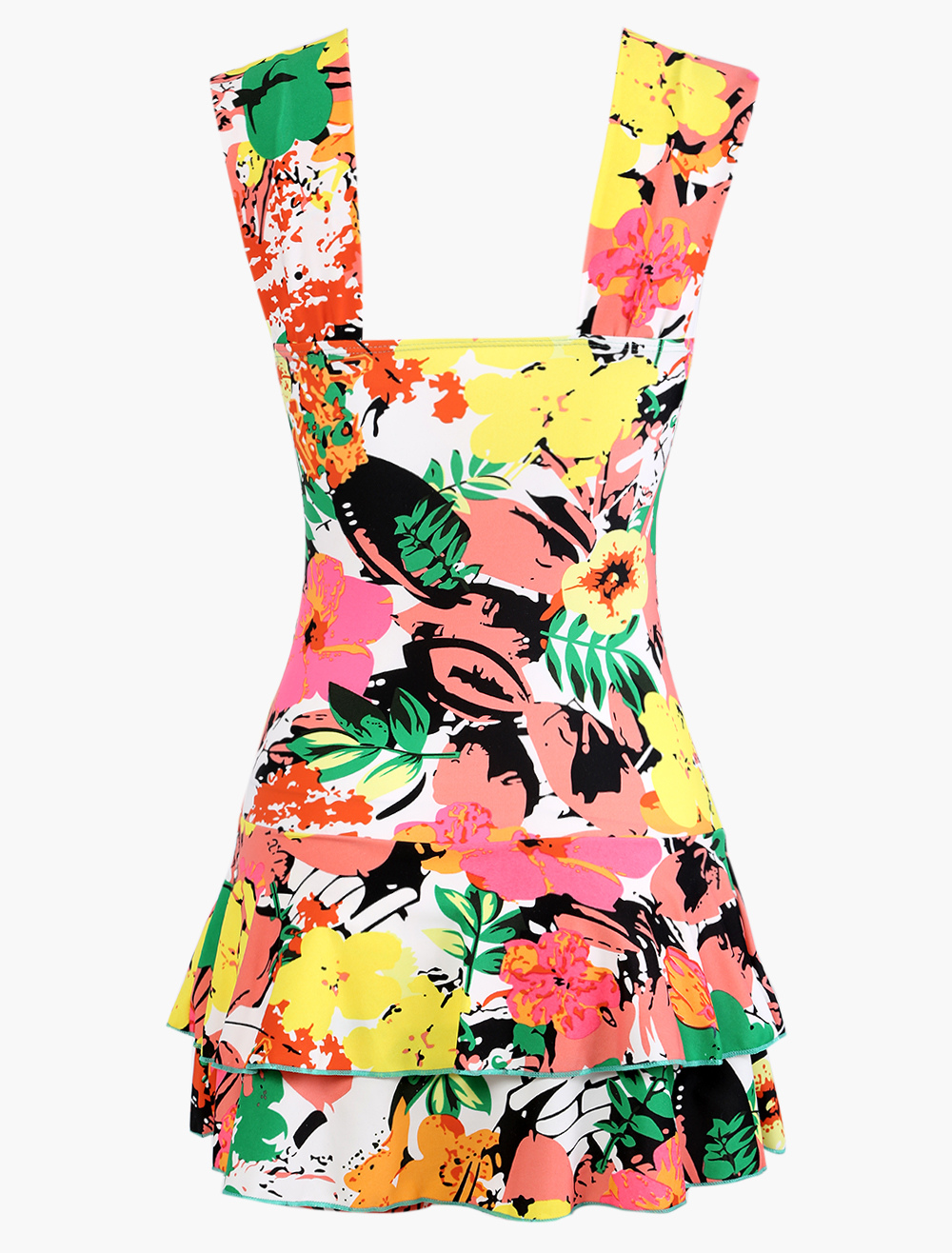 Stylish Ruffles Underwire One Piece Swimsuit
