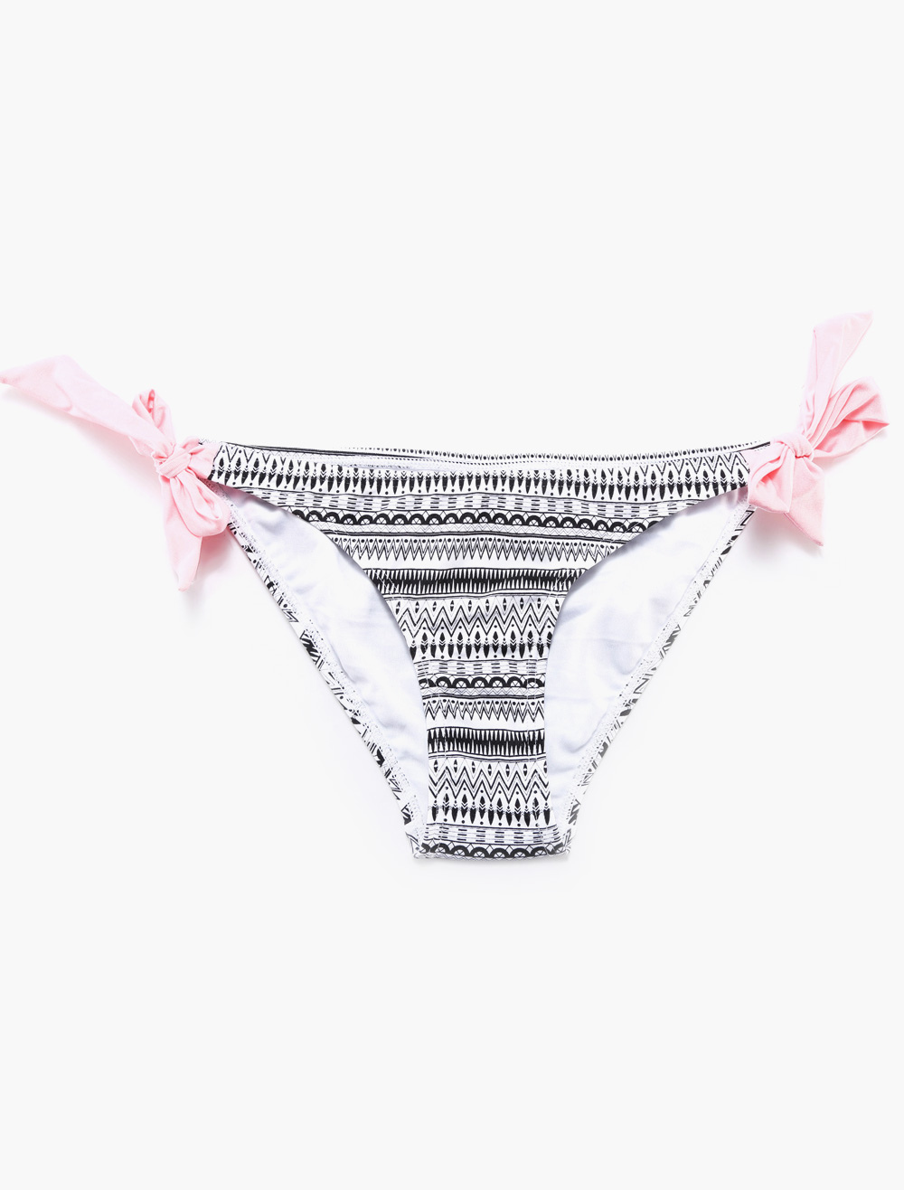 Pink Ruffles Printed Wireless Strapless Fashion Layered Bikini Set