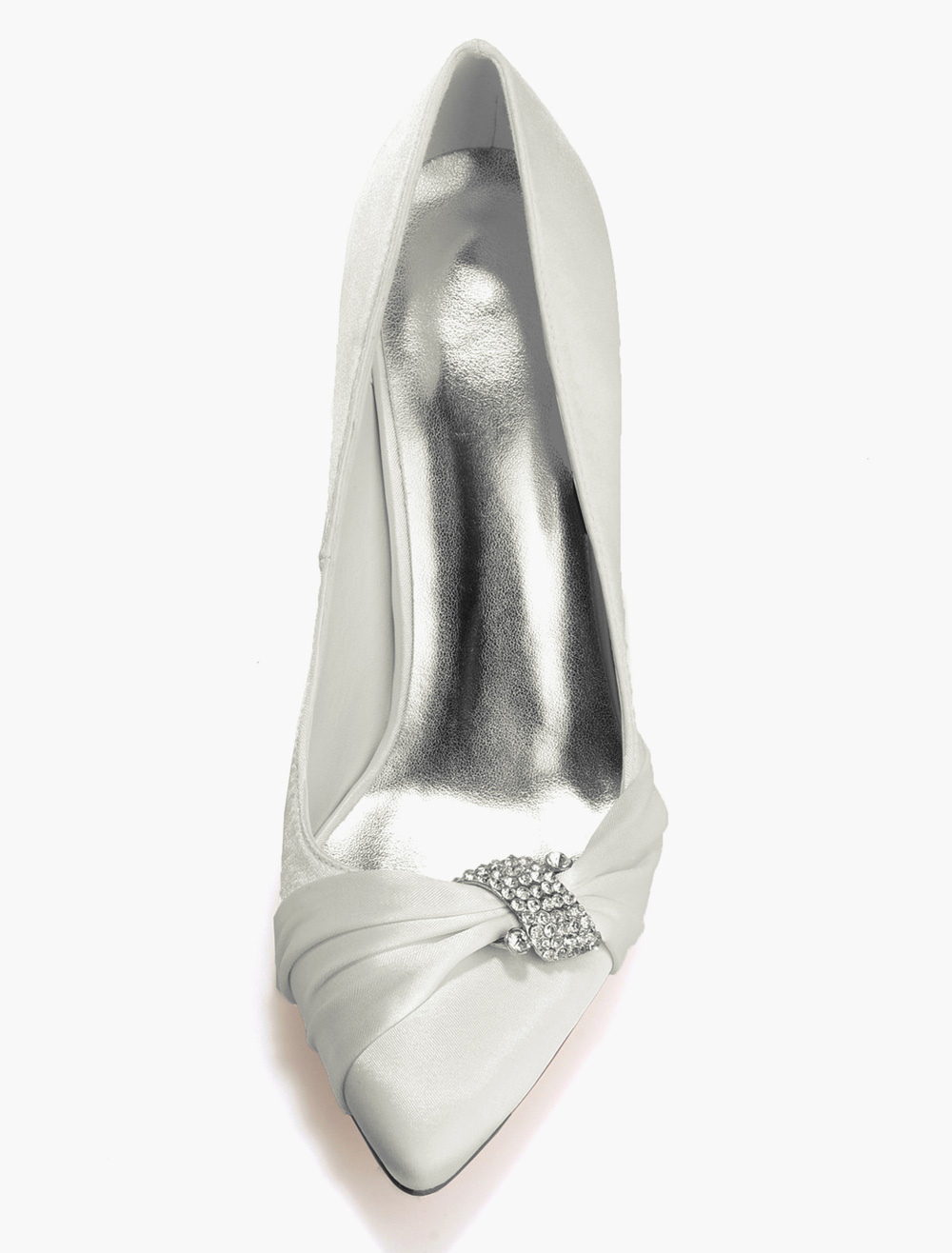 Chaussures de mariage talons satin mocassin - Milanoo.com