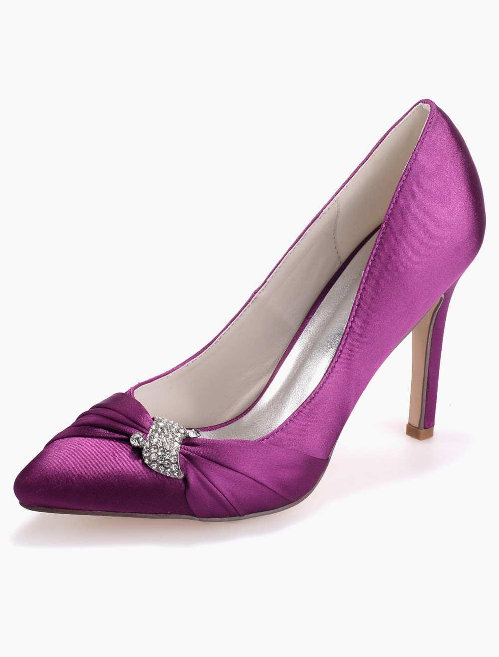 Chaussures de mariage talons satin mocassin - Milanoo.com