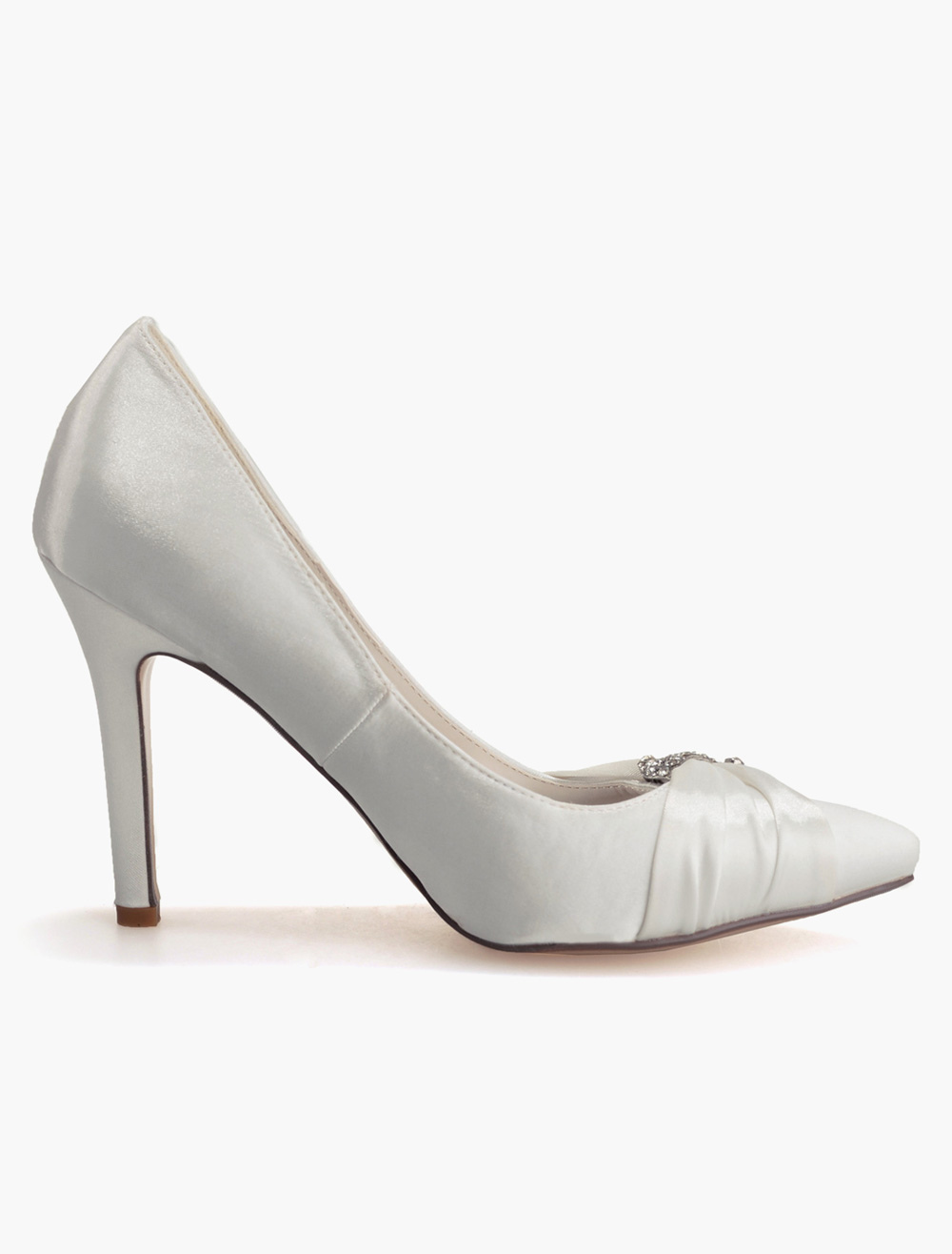 Chaussures de mariage talons satin mocassin - Milanoo.com