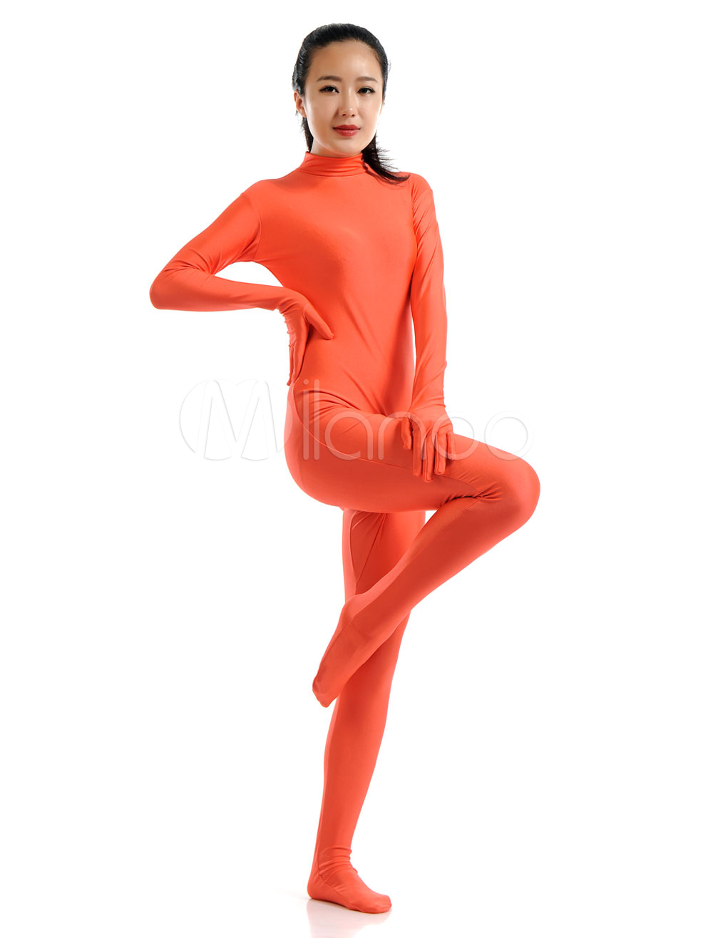 Orange Morph Suit Adults Bodysuit Lycra Spandex Catsuit for Women ...