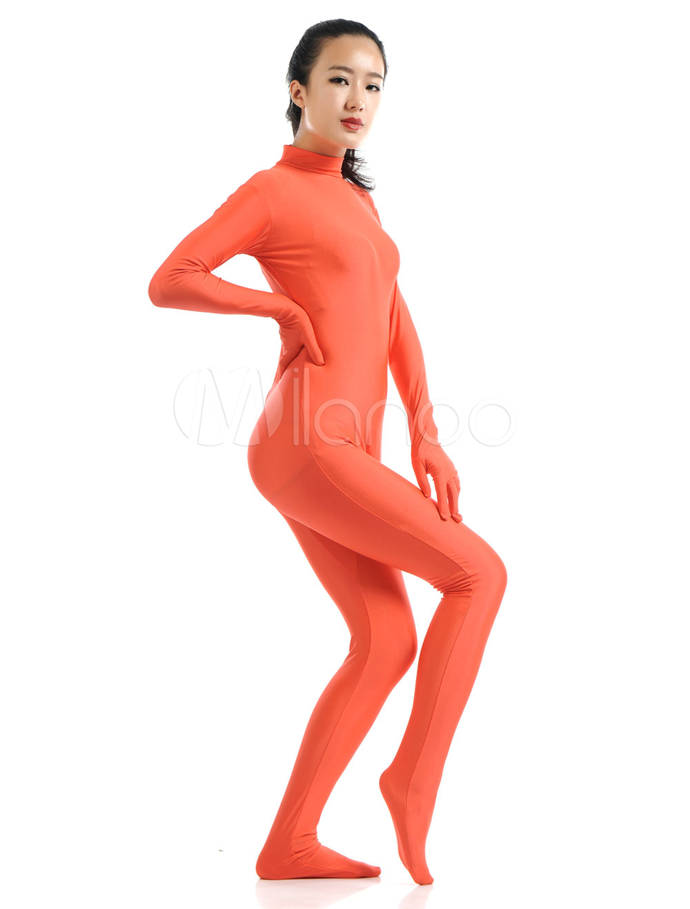 Orange Morph Suit Adults Bodysuit Lycra Spandex Catsuit for Women ...