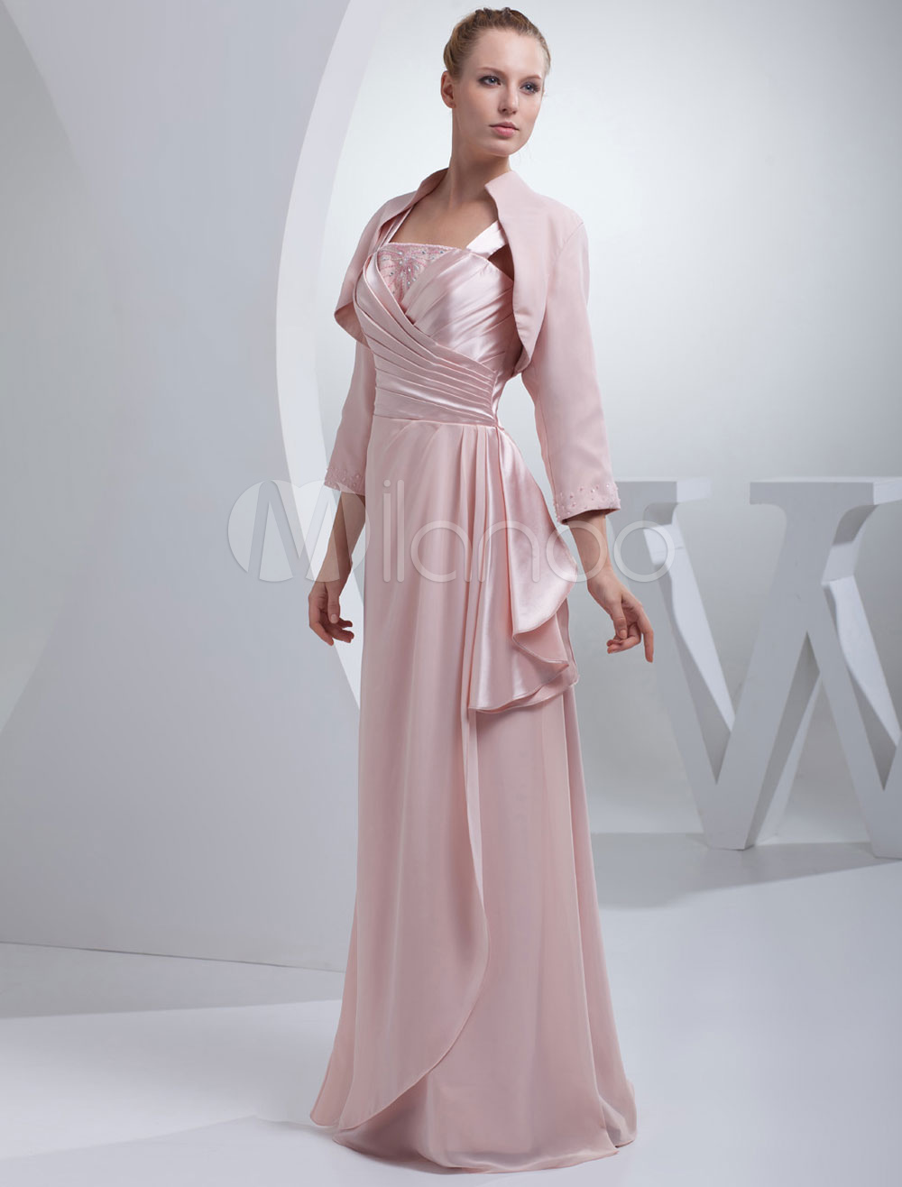 Chiffon Mother of the Bride Dress Suits( including Wrap）A-line Floor ...