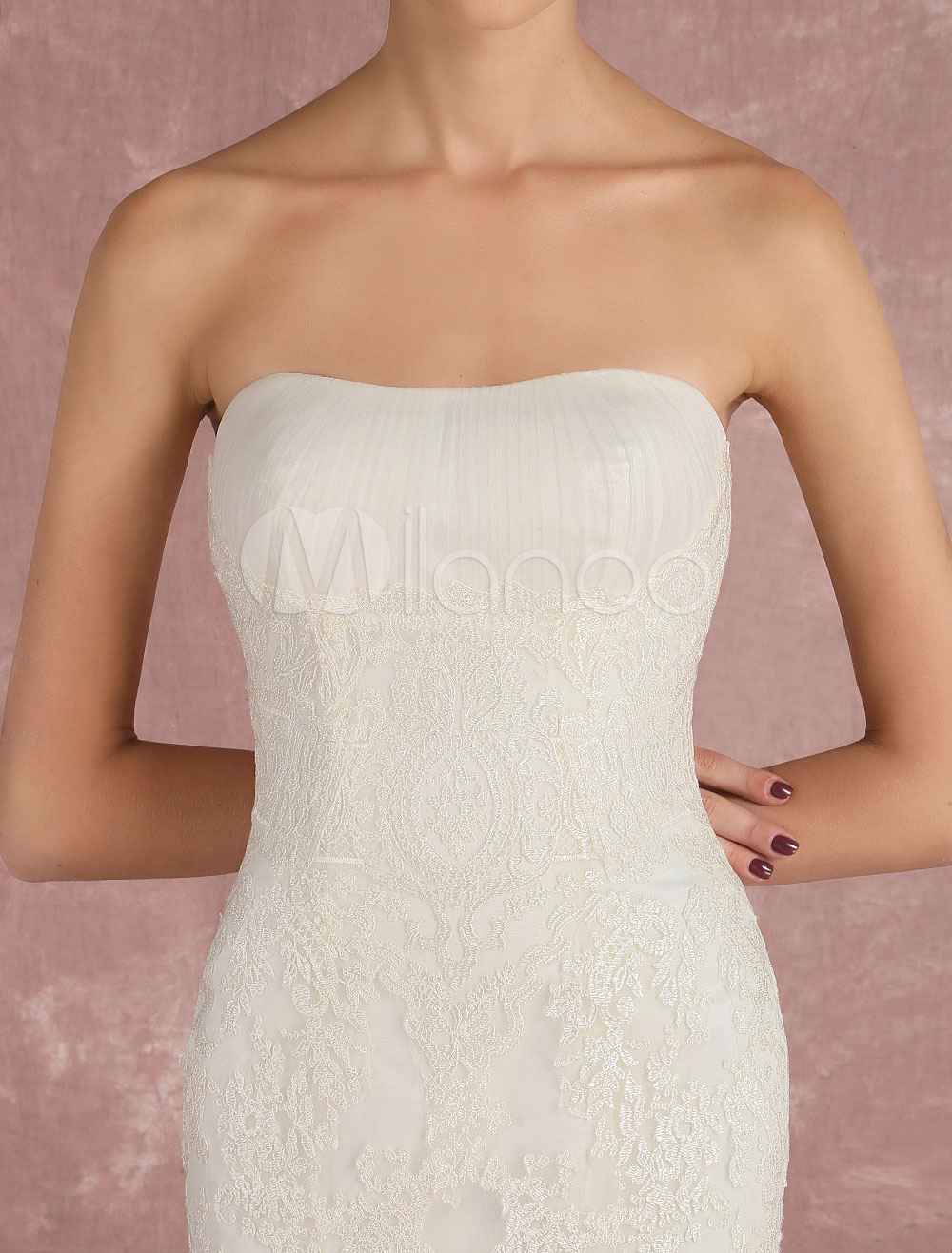 Meerjungfrau Hochzeit mit eingebautem BH in Elfenbeinfarbe Mermaid- Mit ...