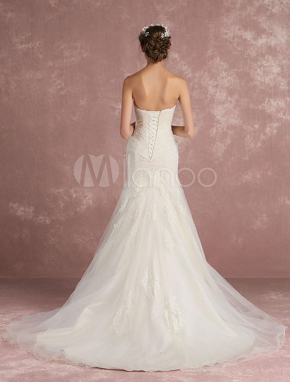 Meerjungfrau Hochzeit mit eingebautem BH in Elfenbeinfarbe Mermaid- Mit ...