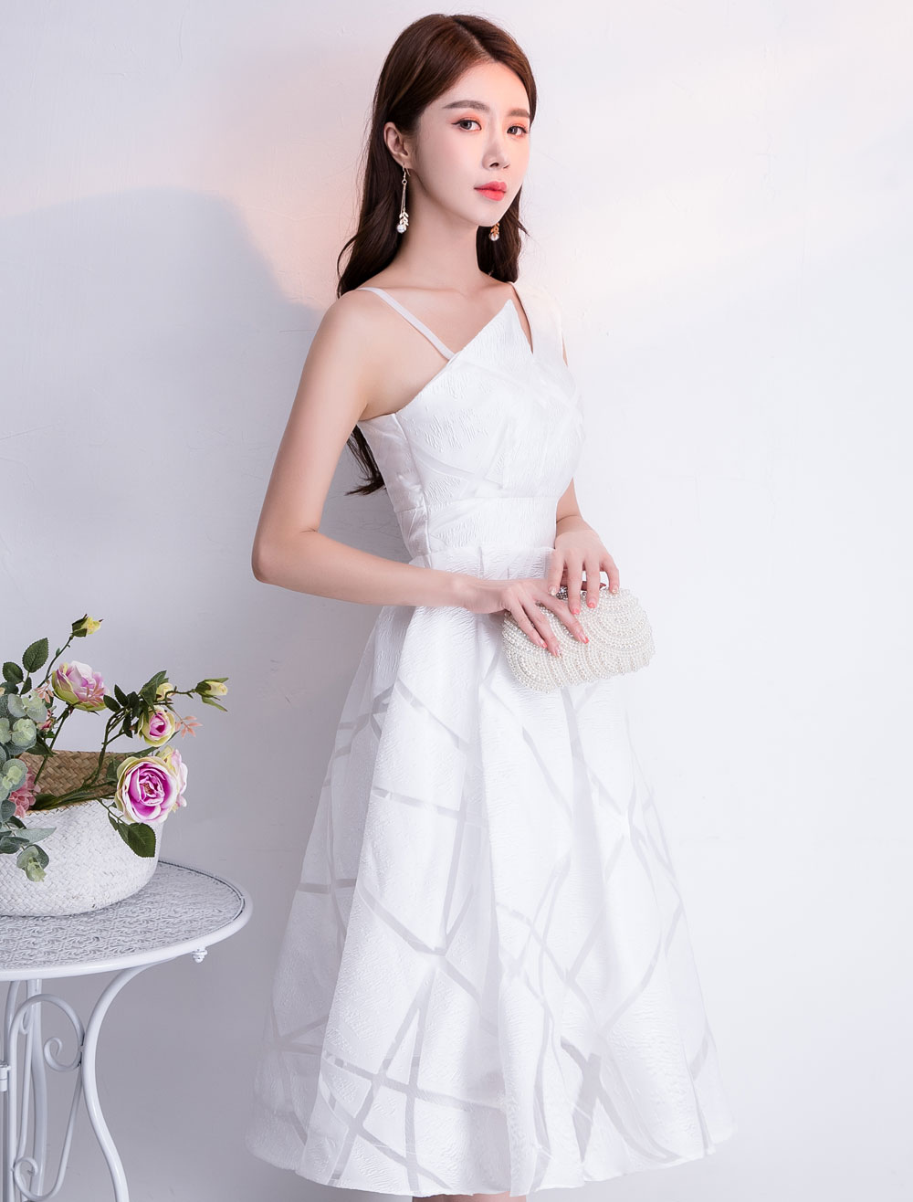 Cocktail Dresses Daffodil Lace Short Sleeveless Asymmetrical Short ...