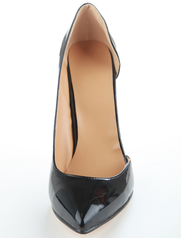 Hot Black Patent Leather Stiletto High Heel Pointed Toe Shoes - Milanoo.com
