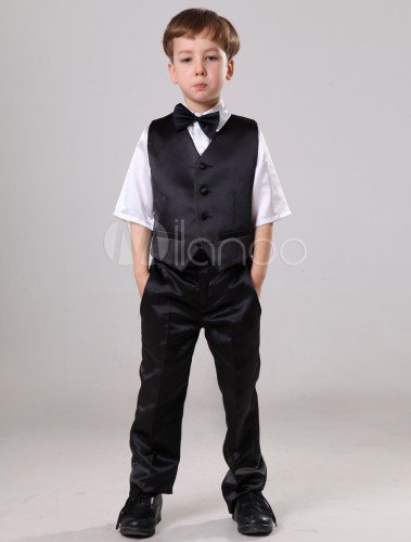 Quality Black 30% Polyester 70% Ring Bearer Suits - Milanoo.com