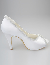 Chaussure de mariée à bout ouvert avec strass - Milanoo.com