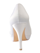Chaussures de mariage blanc bout rond strass chaussures de mariée en ...