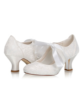 Chaussures de mariage vintage chaussures de mariée bout rond talon ...