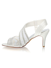 Sandales de mariage strass peep toe chaussures de mariée - Milanoo.com