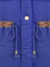 Long Drawstring Quilted Coat - Milanoo.com