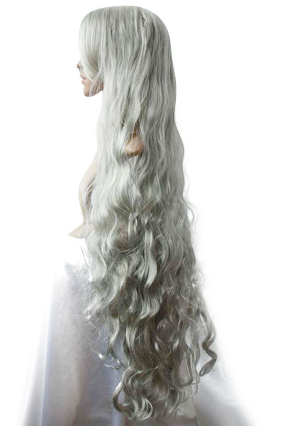 Women's 120cm Silver Gray Long Curly Cosplay Wig - Milanoo.com