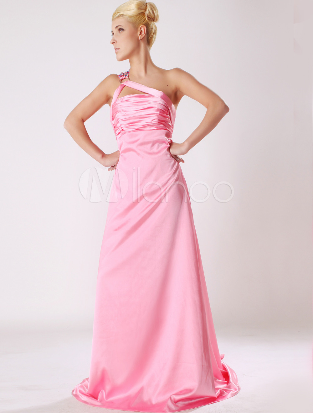 2011 Fashion Pink Toga Corsetto Backless lunghezza del treno elastico ...