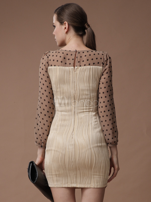 Jewel Neck Acrylic Dress - Milanoo.com