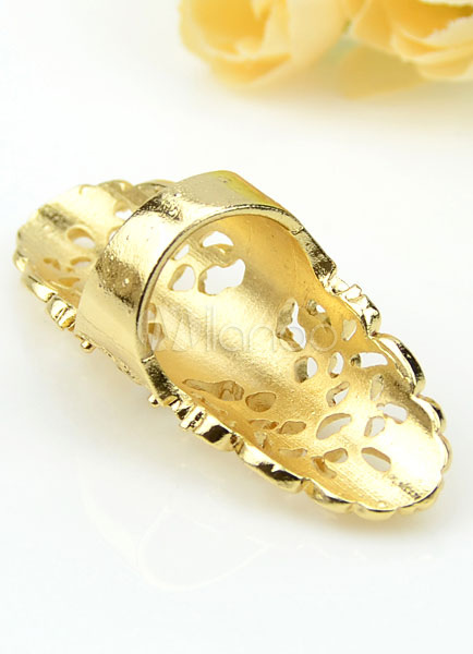 Gold Flower Cut Out Metal Gorgeous Fashion Rings - Milanoo.com