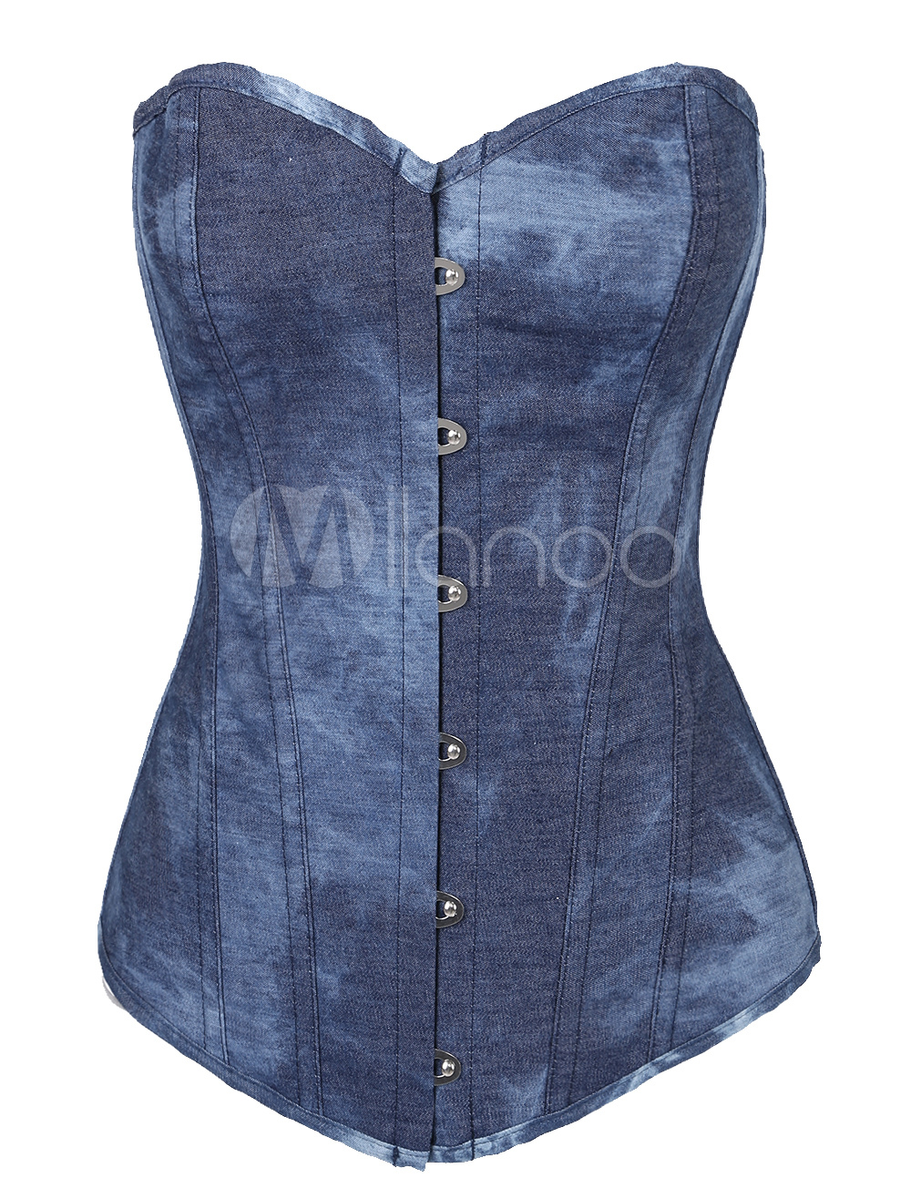 Fashion Blue Denim Corset For Women - Milanoo.com