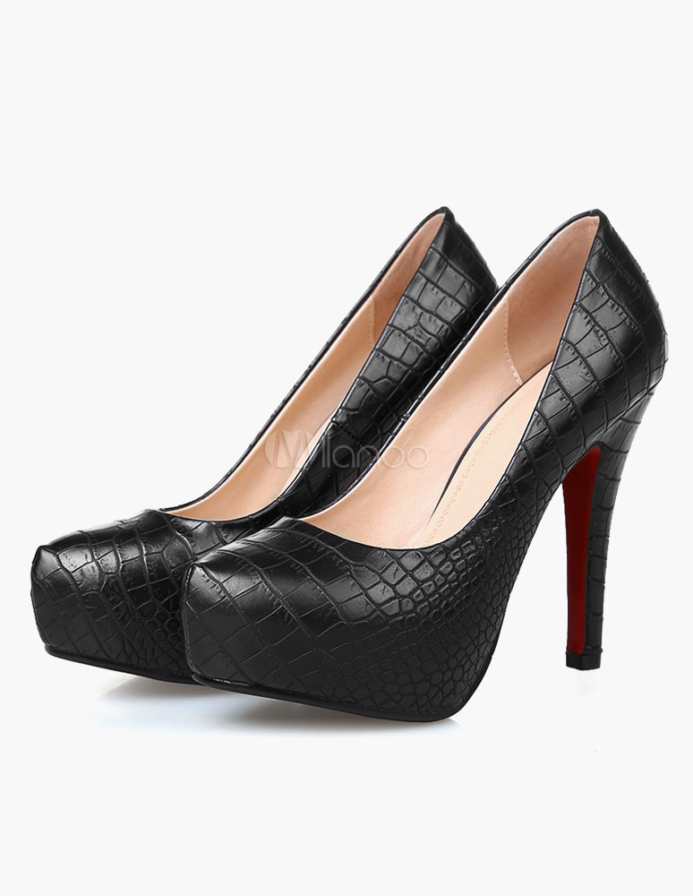 Stiletto High Heel Solid Color Platform Pumps - Milanoo.com