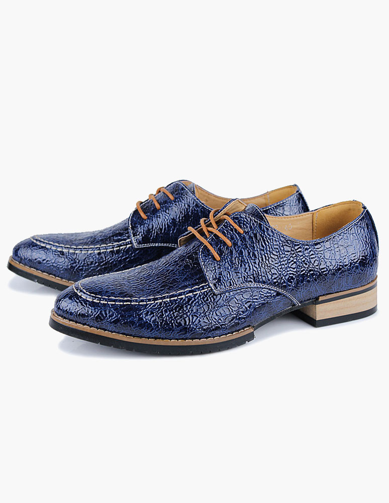 Pointed Toe Lace Up Leather Dress Shoes - Milanoo.com