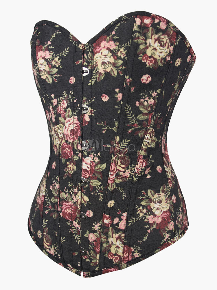 Lycra Spandex Floral Bustier - Milanoo.com
