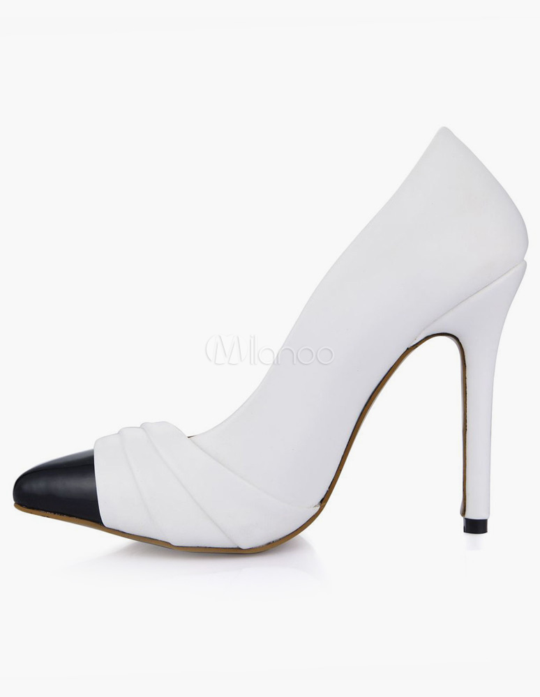 Sexy Multi-Color Stiletto Heel Leder wies Toe High Heels - Milanoo.com
