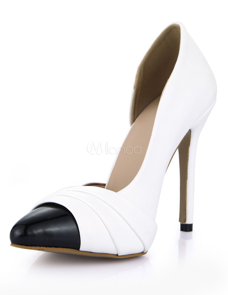 Sexy Multi-Color Stiletto Heel Leder wies Toe High Heels - Milanoo.com